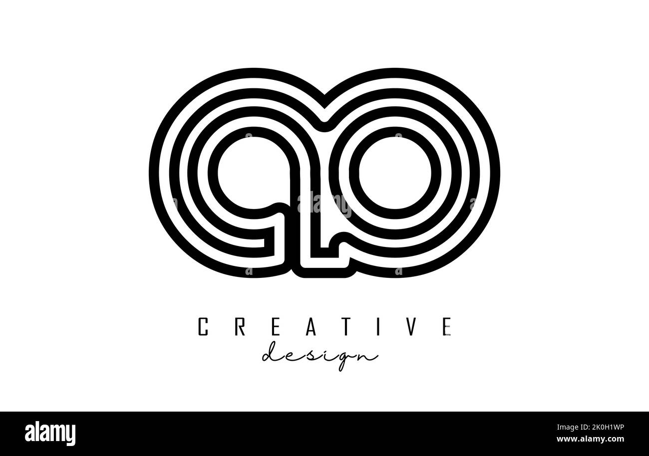 Outline letters ao a o logo with a minimalist design. Letters with ...