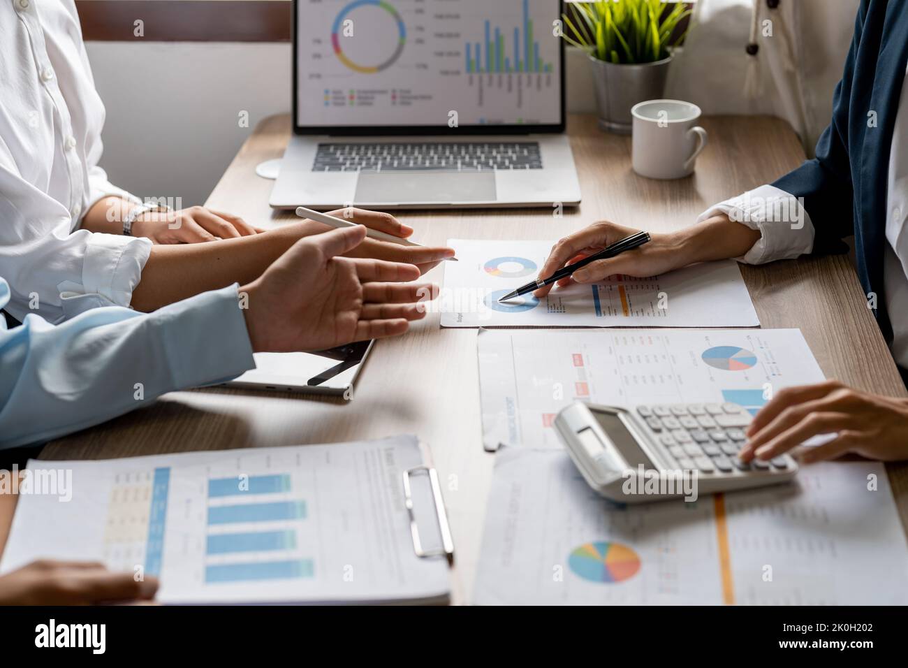 Business partnership coworkers for analysis graph company financial ...