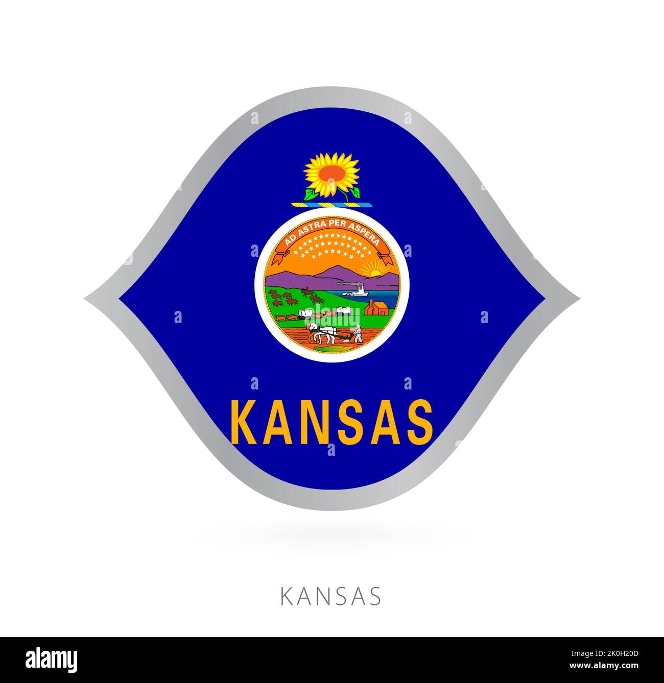 Kansas national team flag in style for international basketball ...