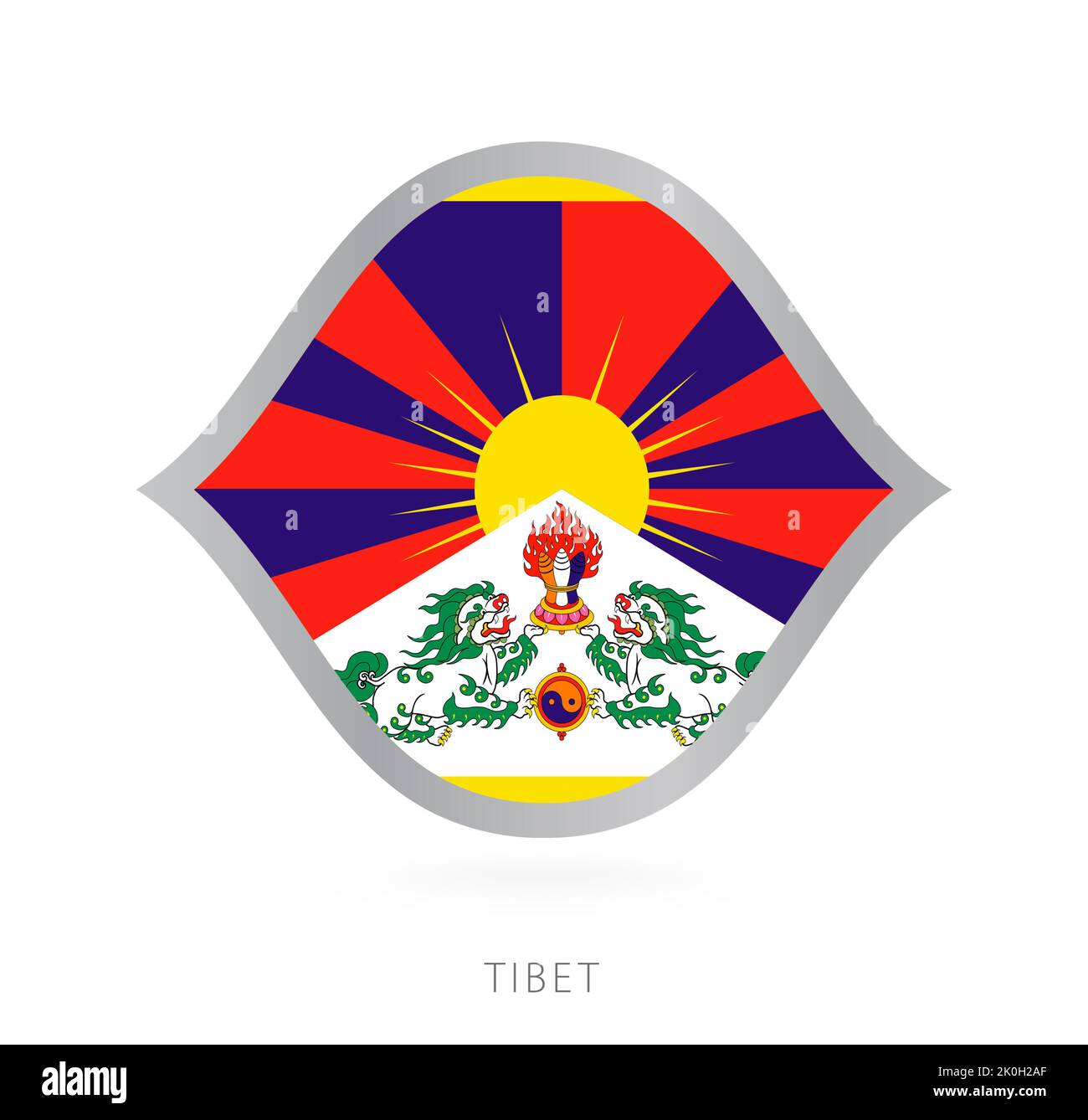 Tibet national team flag in style for international basketball competitions. Vector sign Stock ...