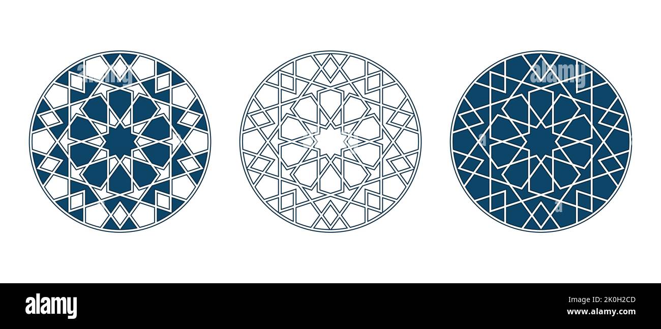 Persian geometric mosaic rosettes for Ramadan card Stock Vector Image ...