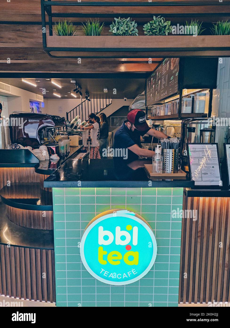 Barista making Bubble Tea Stock Photo - Alamy
