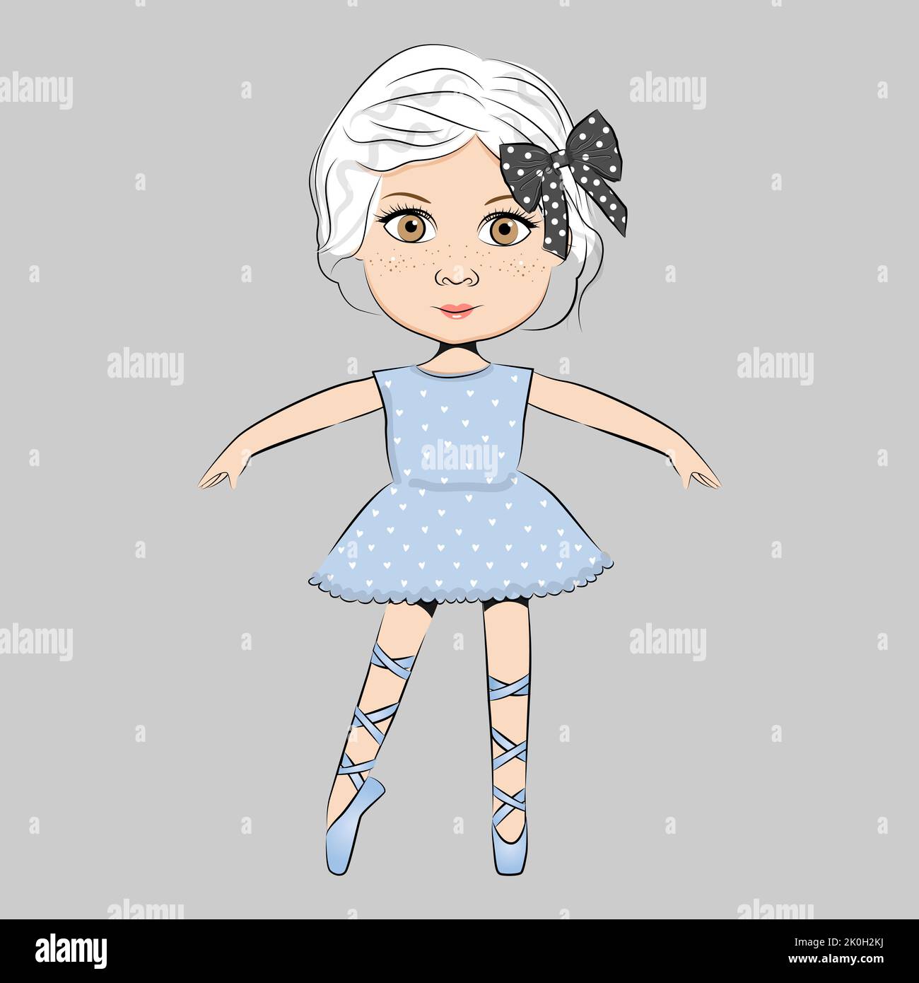 Cute cartoon baby girl, doll. Vector illustration Stock Vector Image ...