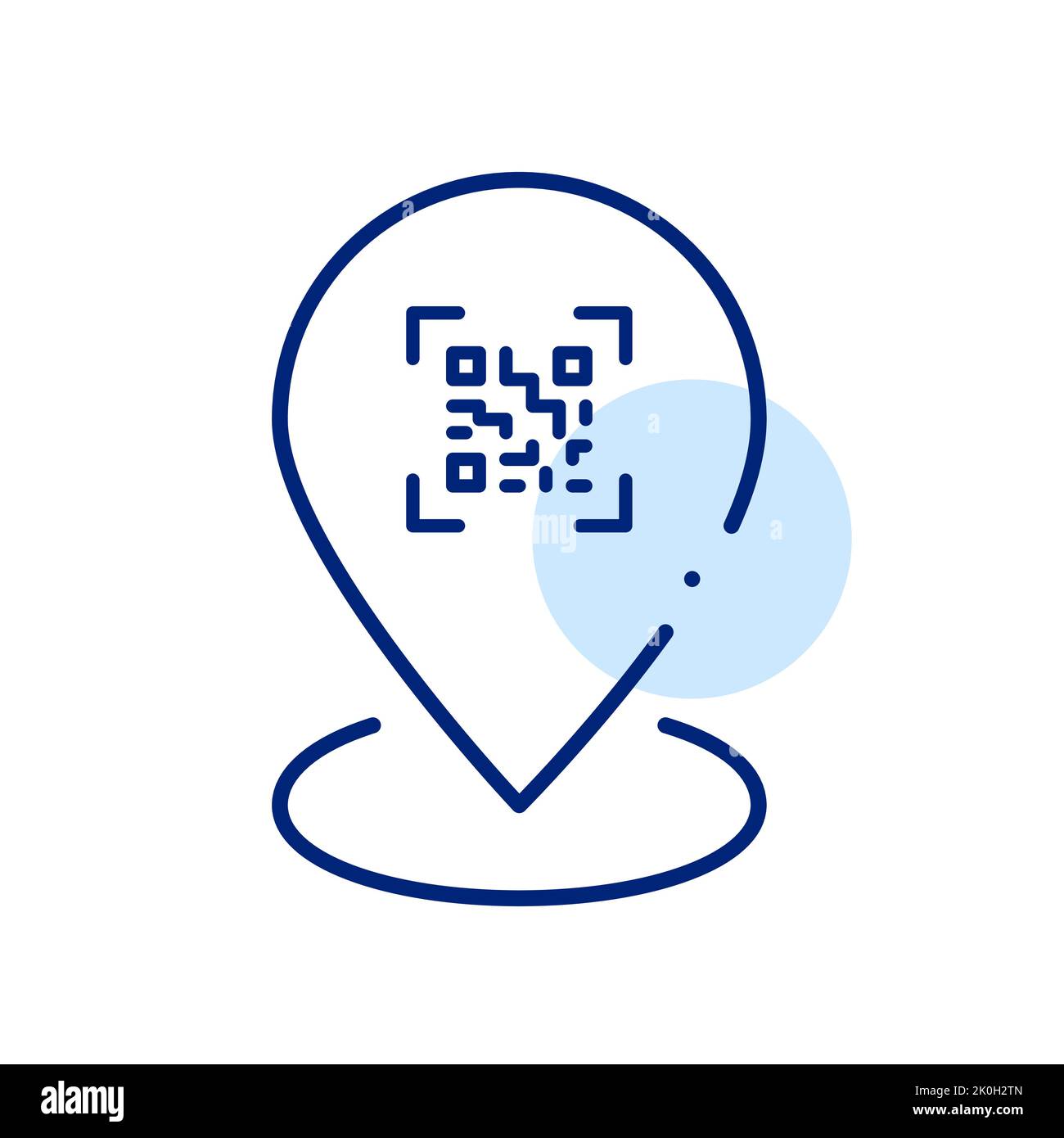 Qr code on a location pin. Pixel perfect, editable stroke icon Stock ...
