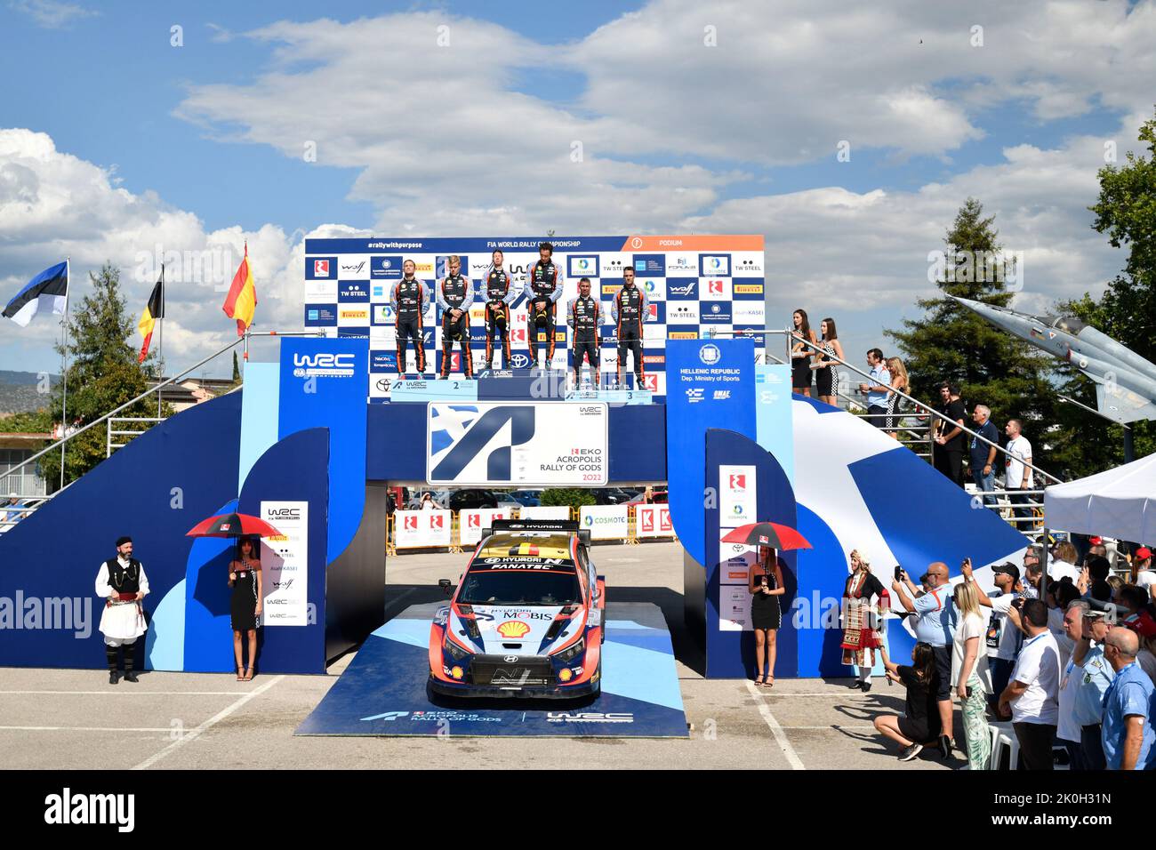 Celebrating the final Podium Stock Photo - Alamy