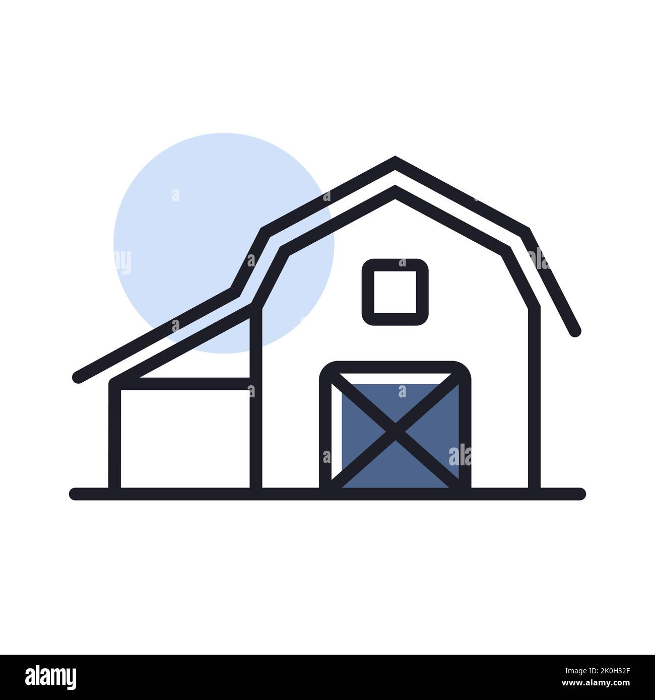 Barn isolated flat isolated icon. Farm animal sign. Graph symbol for ...