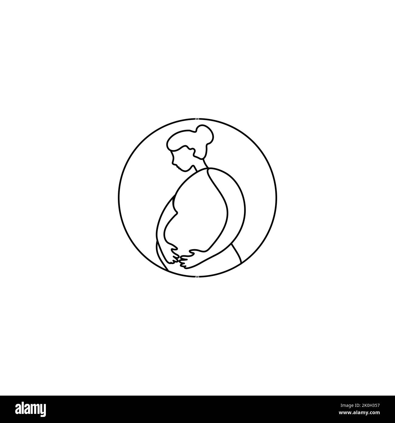 Pregnant woman vector illustration. Pregnant female sign. Fertilization ...