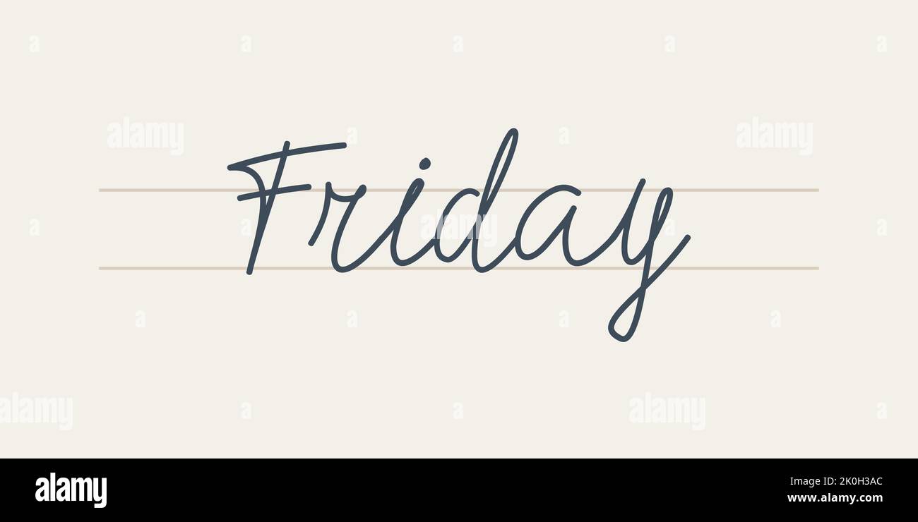 Friday. Handwritten letters of the name of the day of the week ...