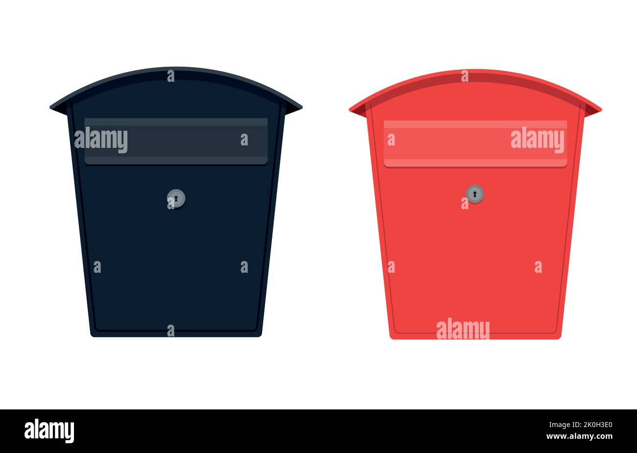 Mailbox vector illustration isolated on white, flat post office box ...