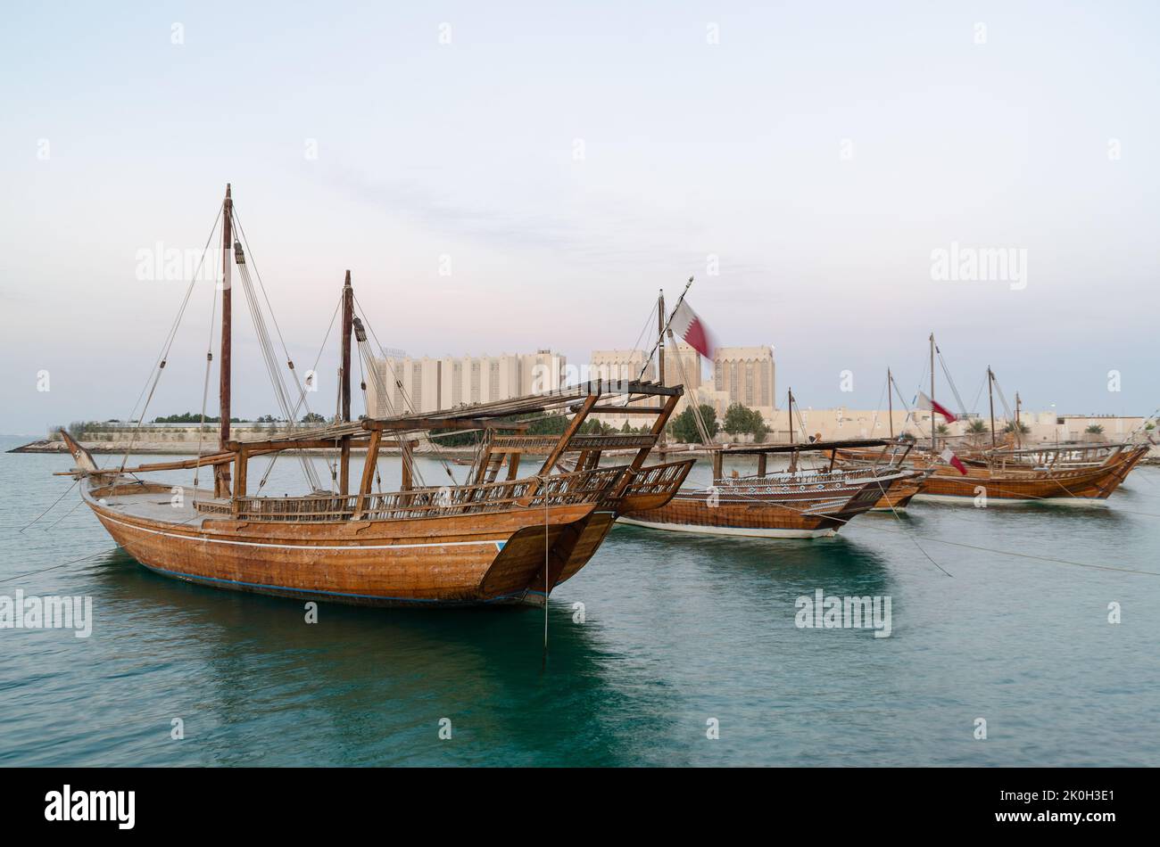 Traditional arabian dhows in Doha , Qatar, Middle East Stock Photo - Alamy