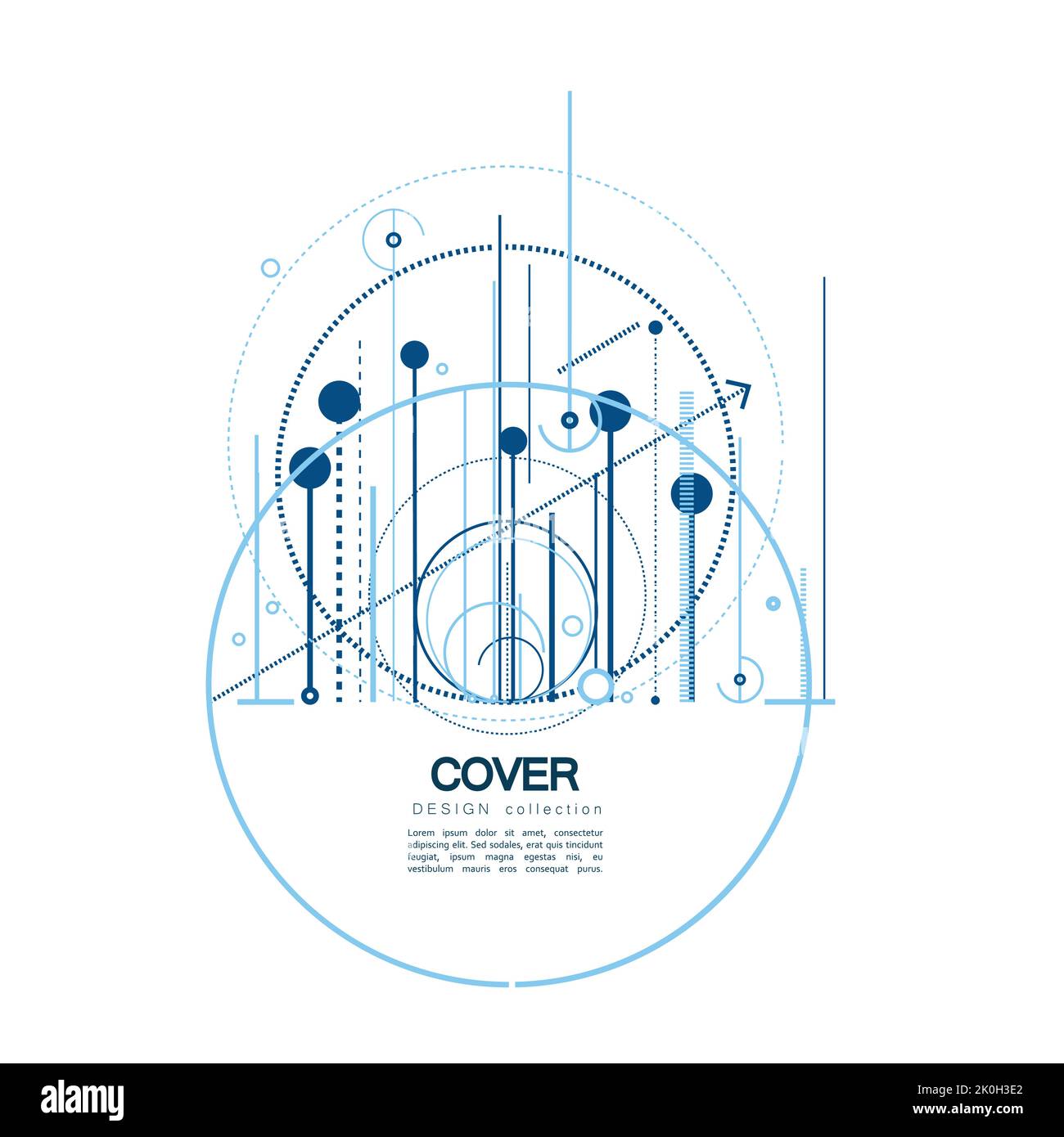 Geometry abstract pattern with connected lines and circles. Vector technology illustration on ...