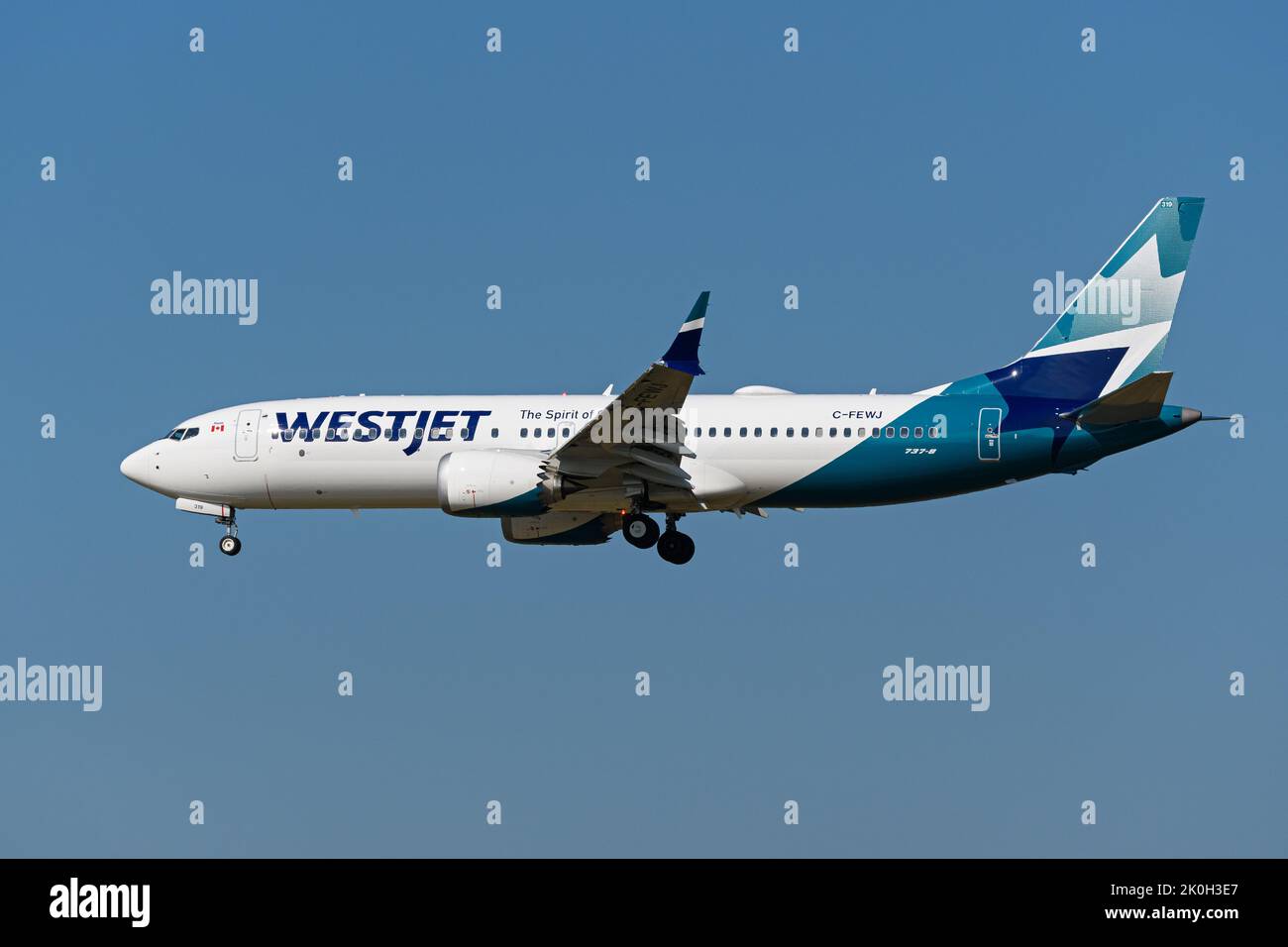 Richmond, British Columbia, Canada. 10th Sep, 2022. A WestJet Airlines ...