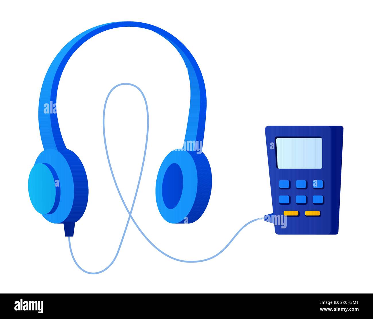 Audioguide and headphones - modern flat design style single isolated ...