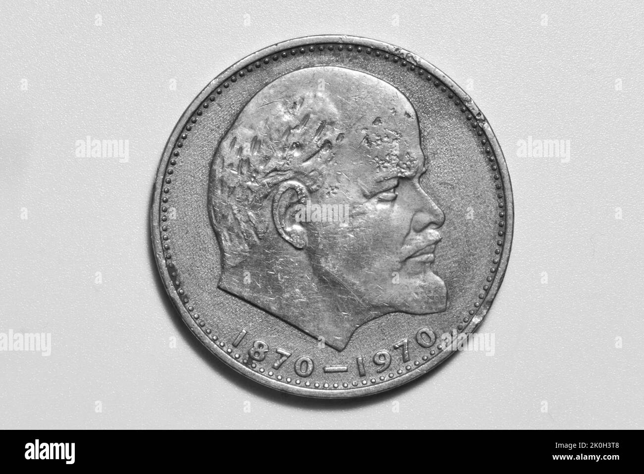 Old USSR money close-up on a white background. Macro photography of ...