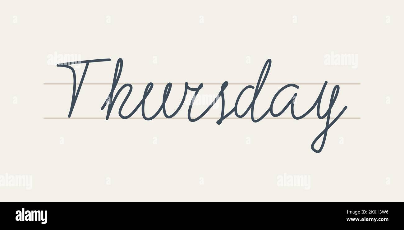 Thursday. Handwritten letters of the name of the day of the week ...