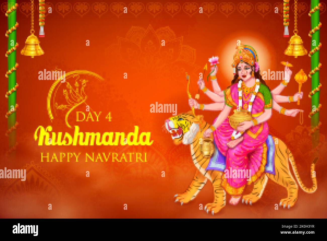 illustration of Goddess Kushmanda Devi for the fourth Navadurga of ...