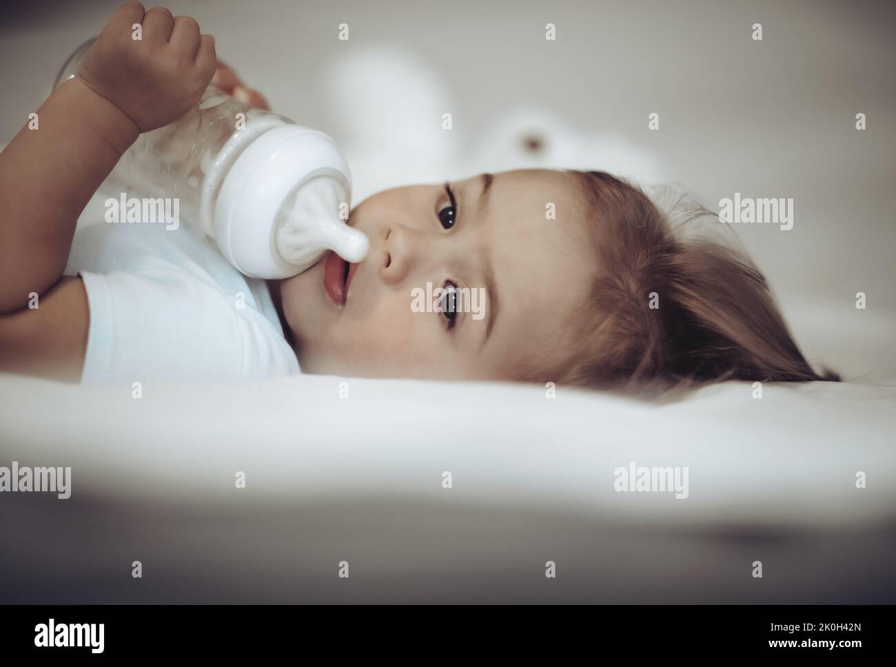 Healthy Child Eating Stock Photo - Alamy