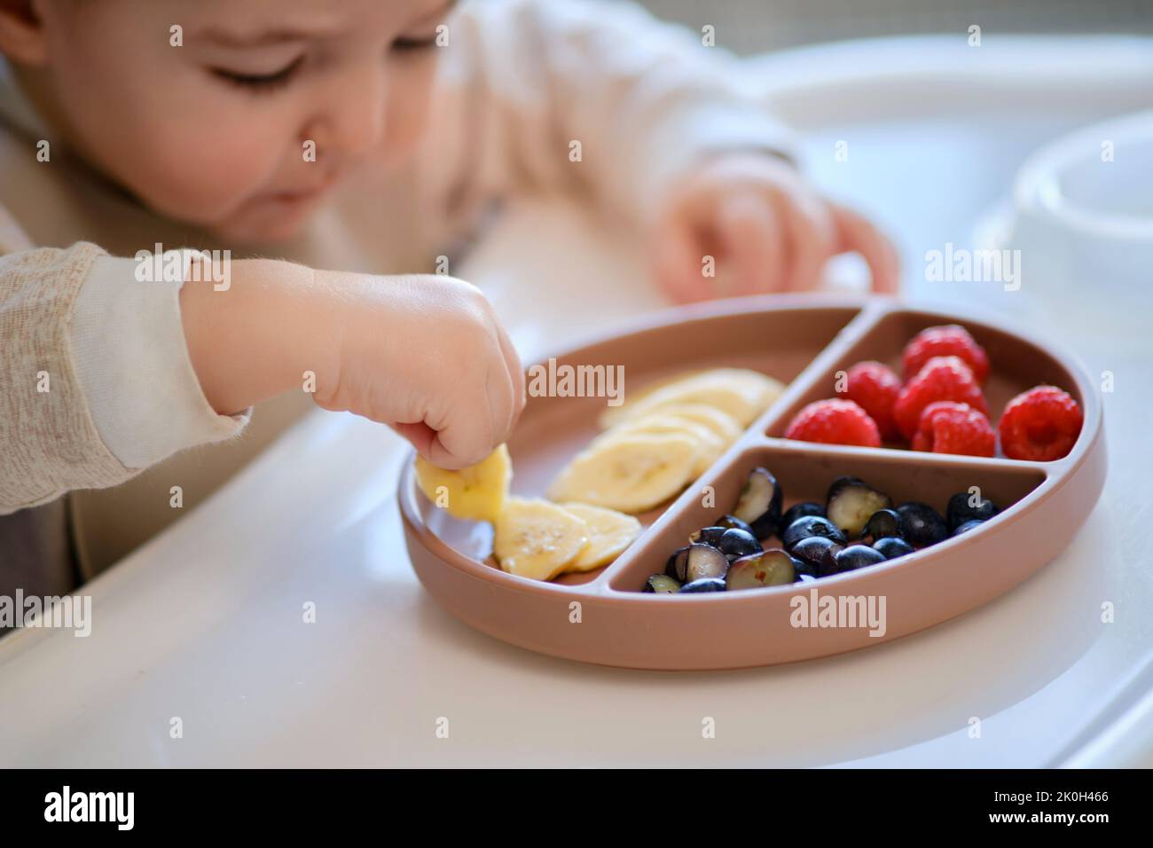 Toddler eating blueberries from hi-res stock photography and images - Alamy