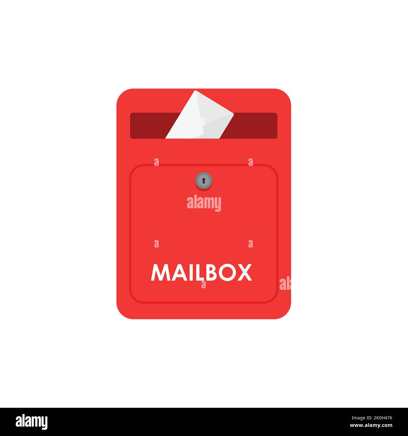 Mailbox vector illustration isolated on white, flat post office box ...