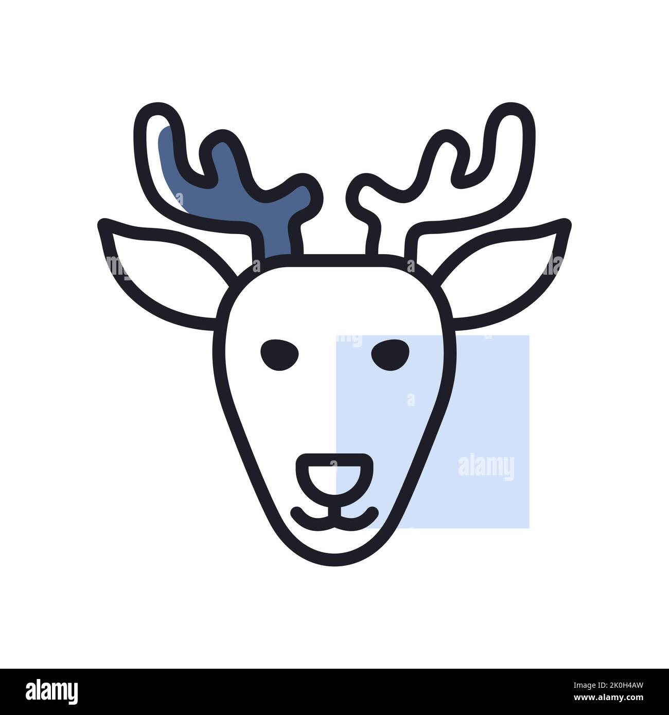 Deer isolated icon. Animal head vector illustration. Agriculture sign ...