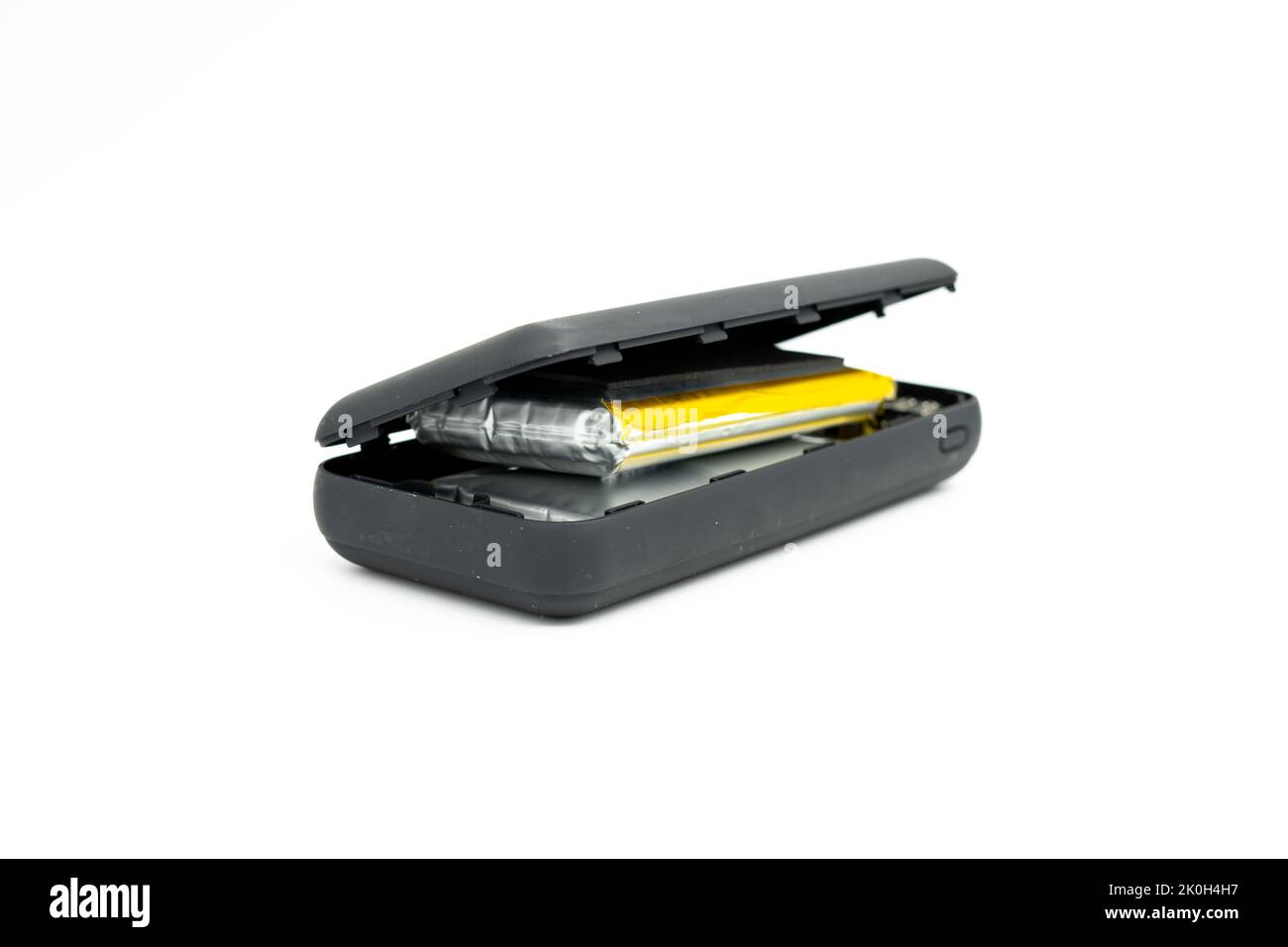 Broken powerbank (power bank) due to swollen battery Stock Photo - Alamy