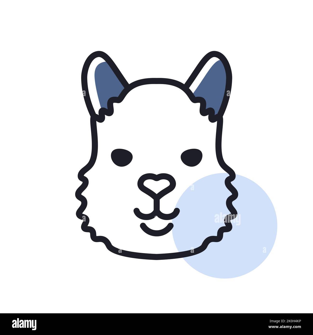 Lama isolated icon. Animal head vector symbol. Agriculture sign. Graph ...