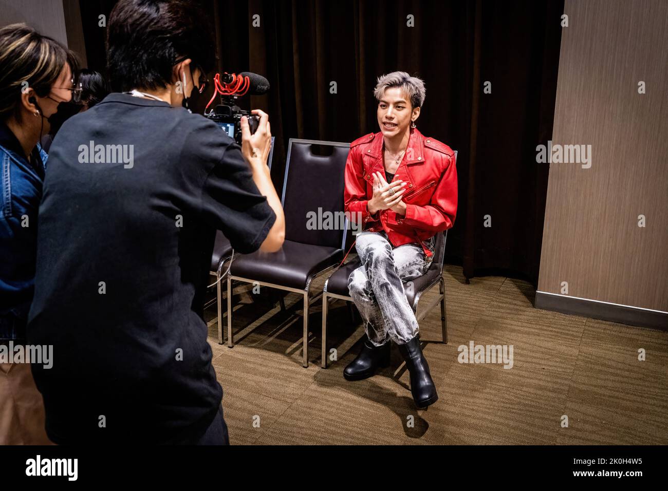 Bangkok, Thailand. 11th Sep, 2022. LGBTQ Thai singer Ton Thanasit ...