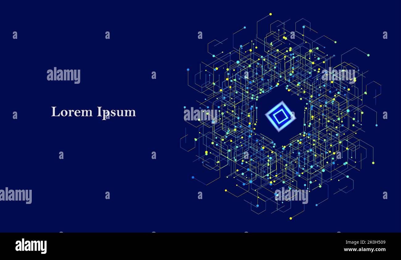 abstract blue yellow hexagon, network image, geometric navy texture ...