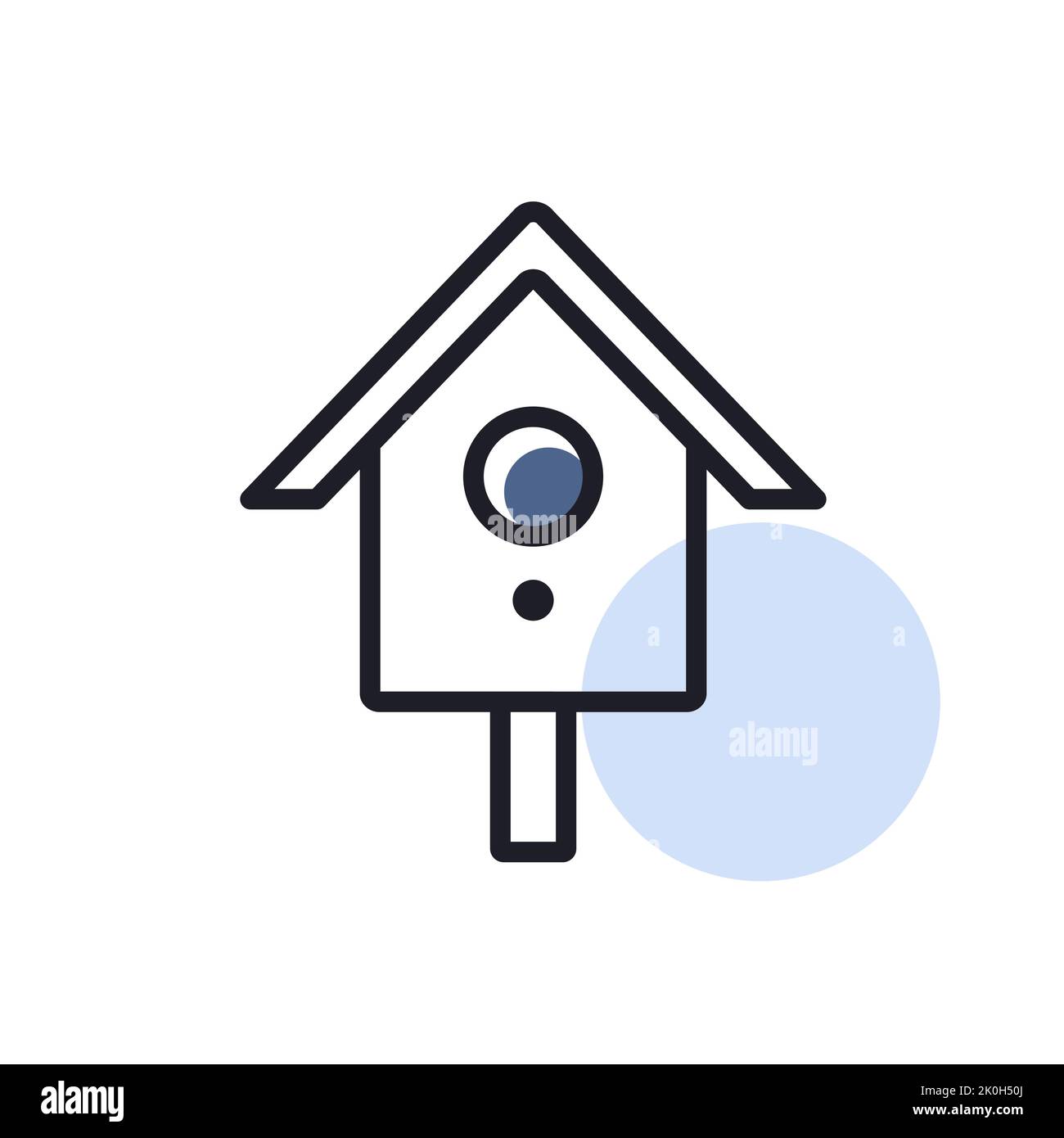 Nesting box or birds house vector isolated icon. Graph symbol for pet ...