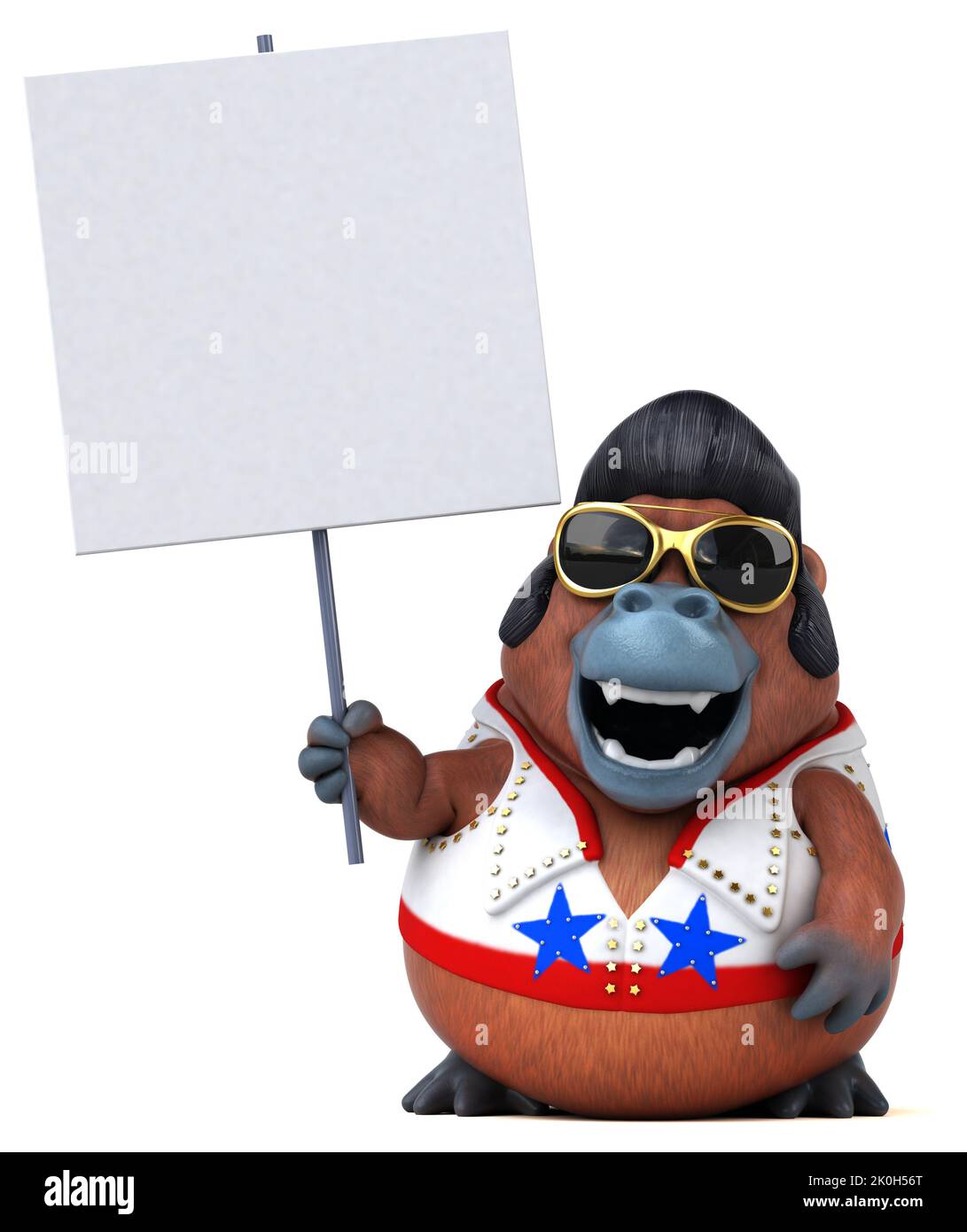 Fun 3D cartoon illustration of a Orang Outan rocker Stock Photo - Alamy