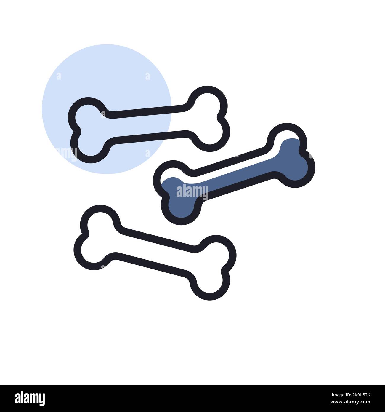 Dog bone vector isolated icon. Pet animal sign. Graph symbol for pet ...