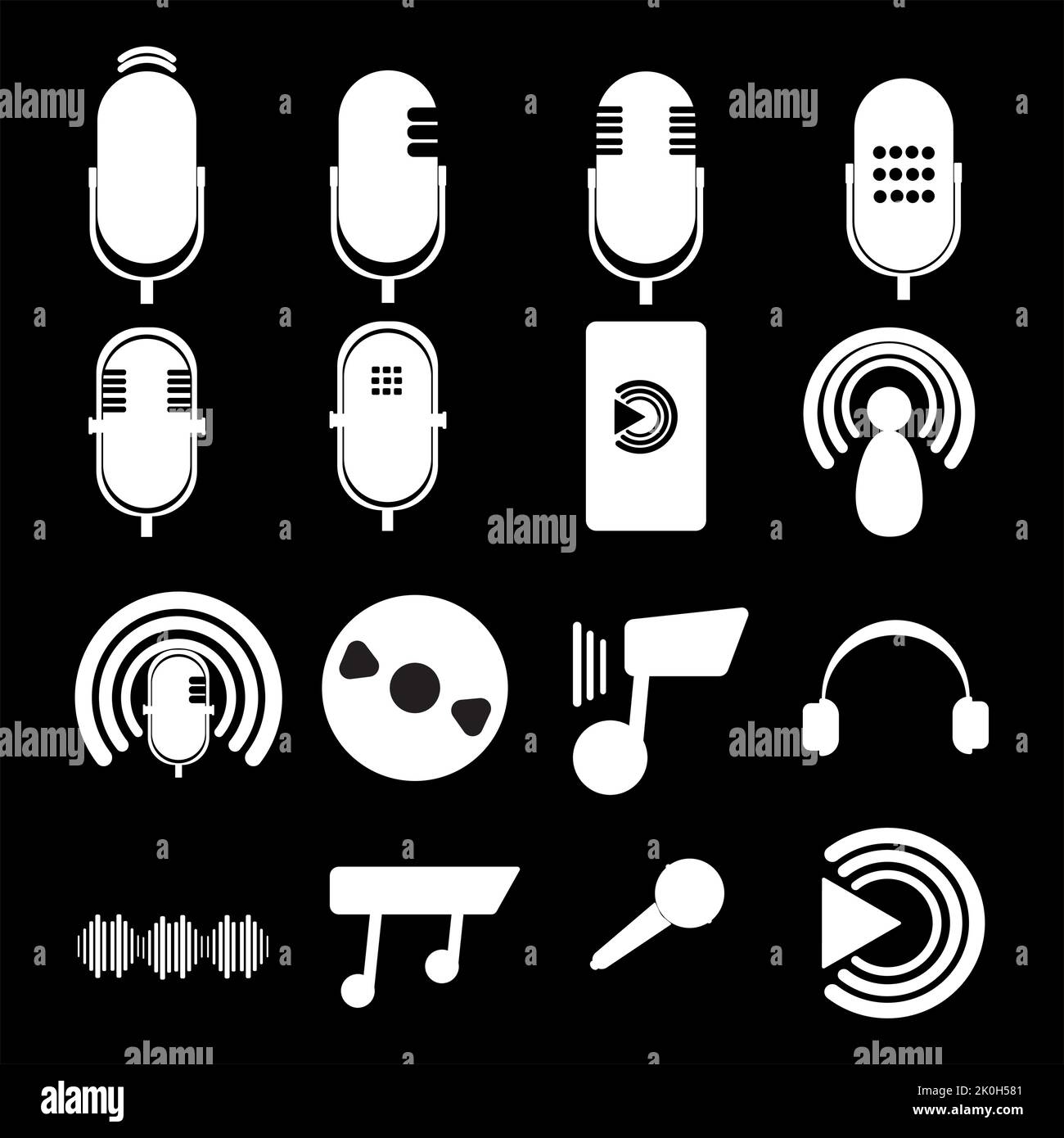 Set of podcasting elements, icons. Nice collection for Podcast Day ...