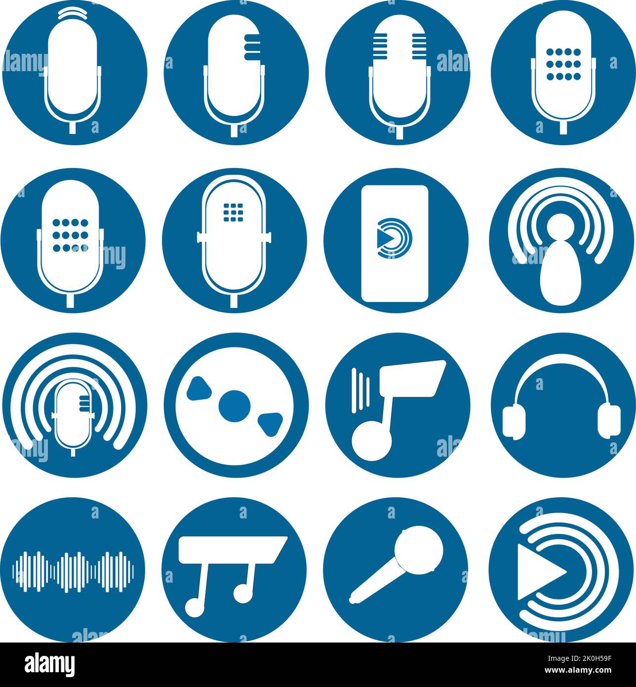 Collection of podcasting icons, modern and retro devices. Nice design ...