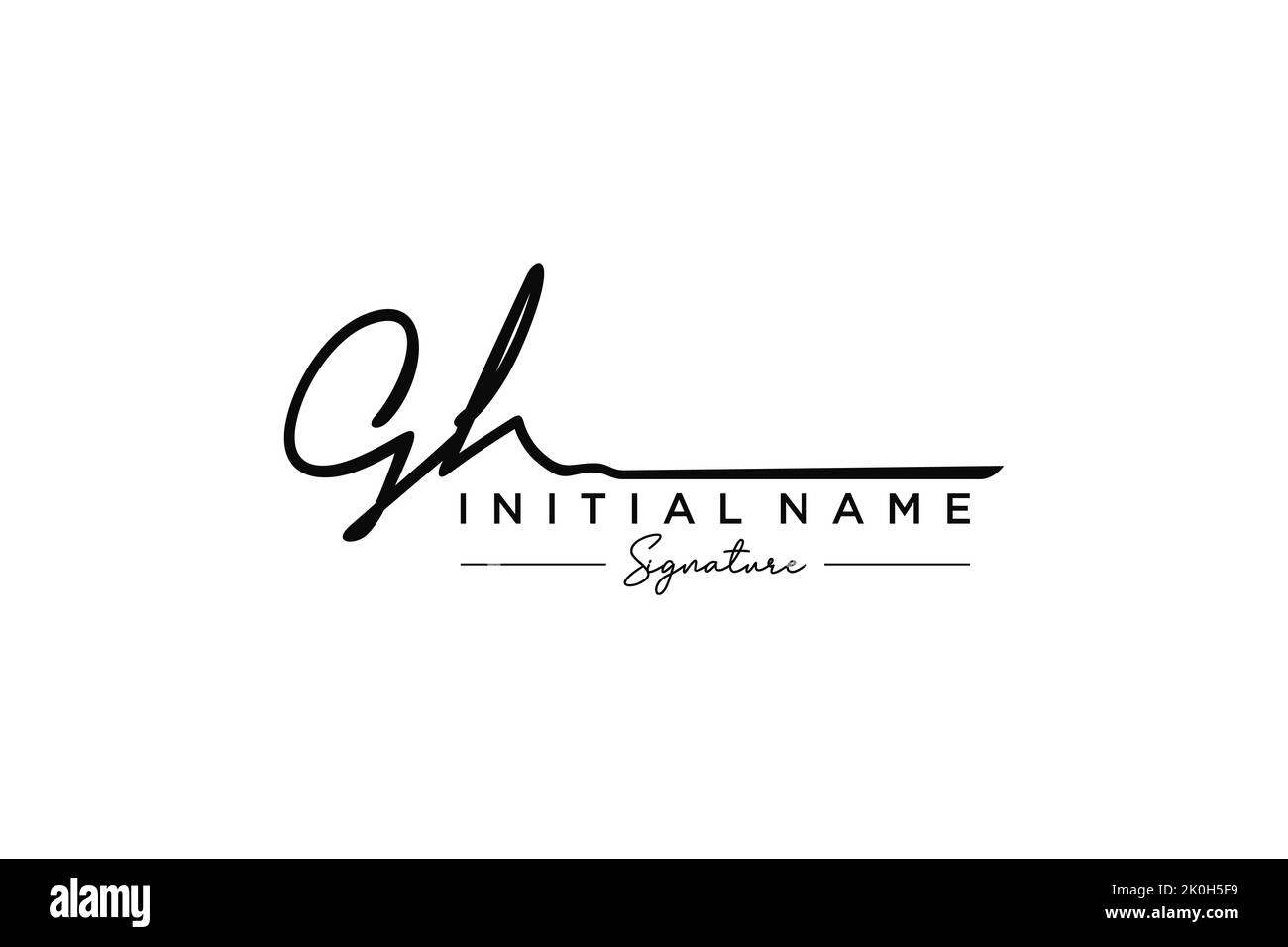 GH signature logo template vector. Hand drawn Calligraphy lettering ...