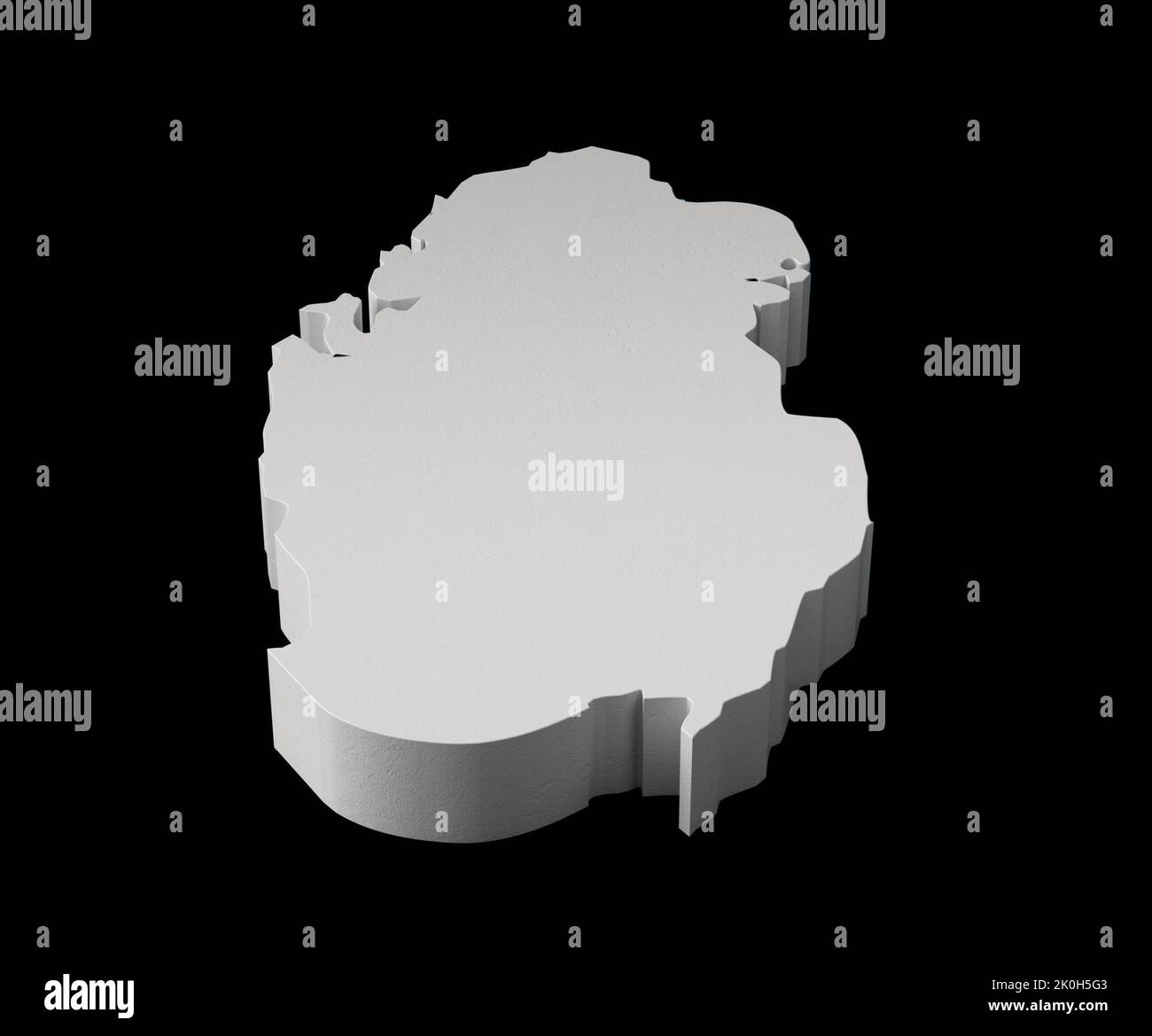 A 3D rendering of the Qatar map Geography Cartography and topology ...