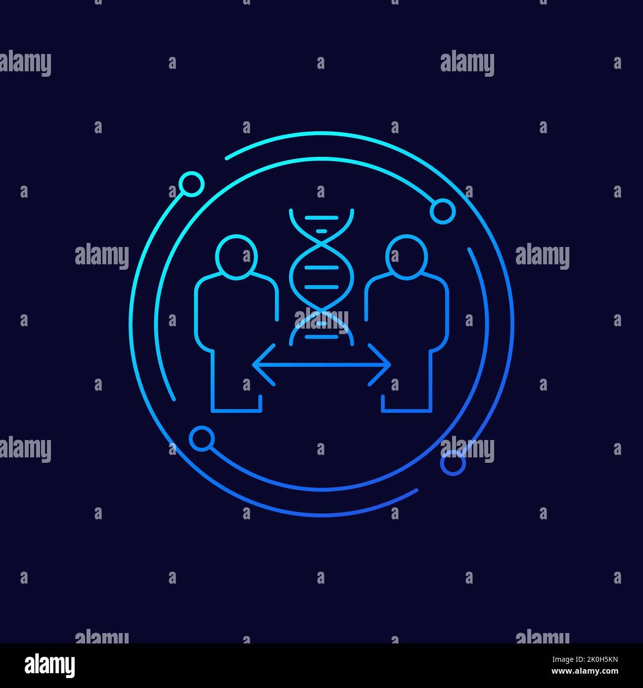 cloning line icon with dna and clone, vector Stock Vector Image & Art ...
