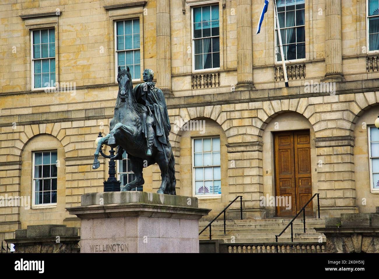 A beautiful view of the Duke of Wellington in Edinburgh in Scotland ...