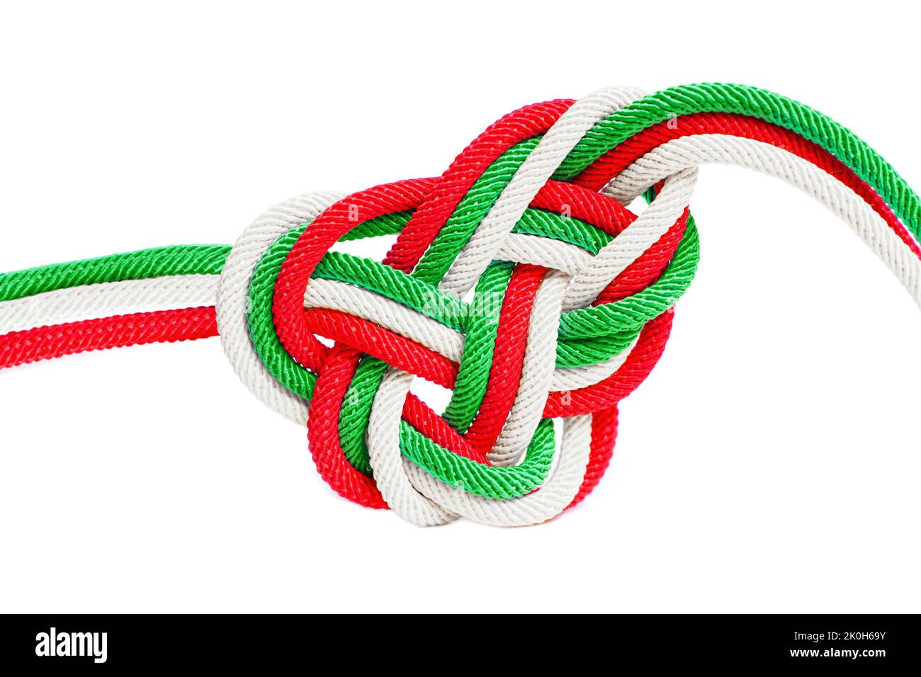 Heart shaped celtic knot made from braided cords painted the colors of ...