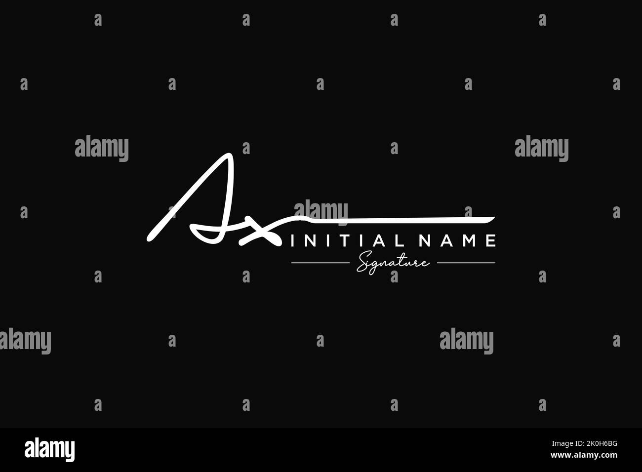 AX signature logo template vector. Hand drawn Calligraphy lettering ...