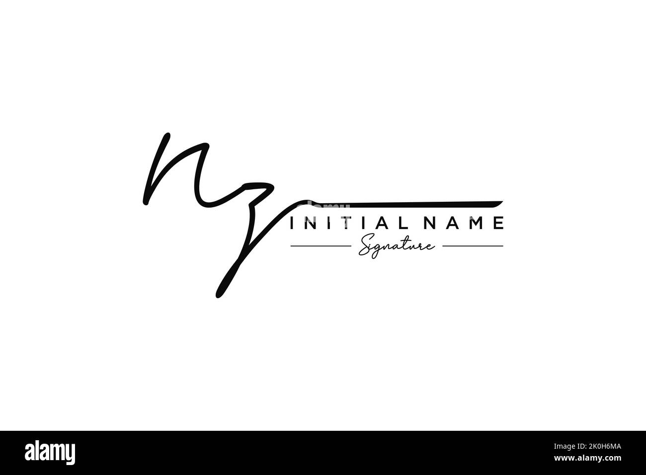 NZ signature logo template vector. Hand drawn Calligraphy lettering ...