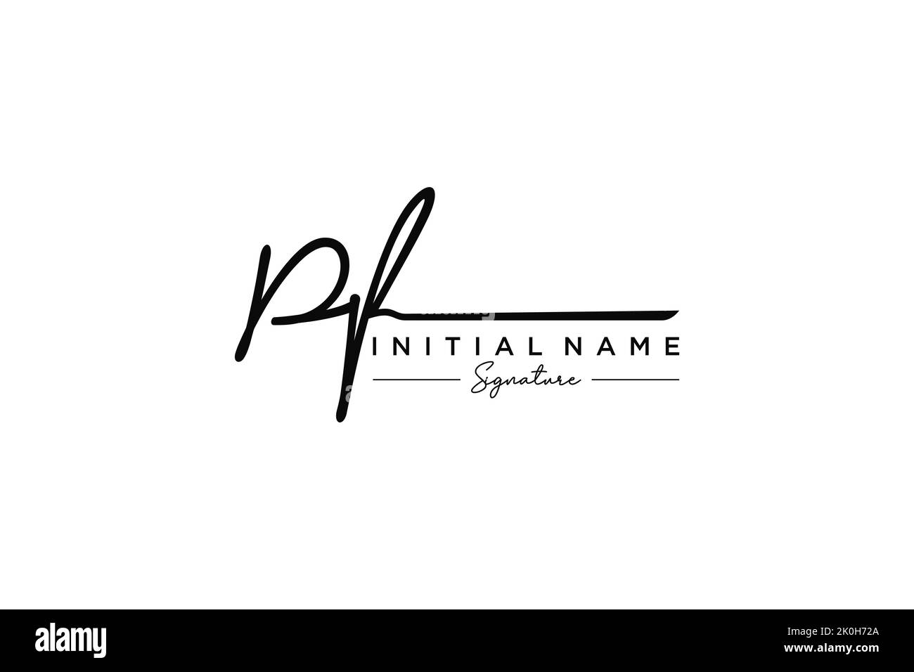 PF signature logo template vector. Hand drawn Calligraphy lettering ...