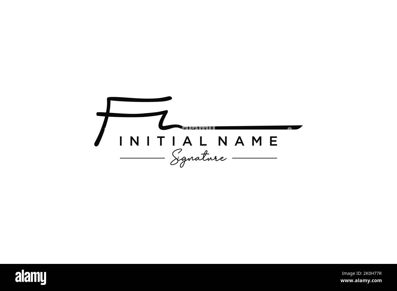 FR signature logo template vector. Hand drawn Calligraphy lettering ...