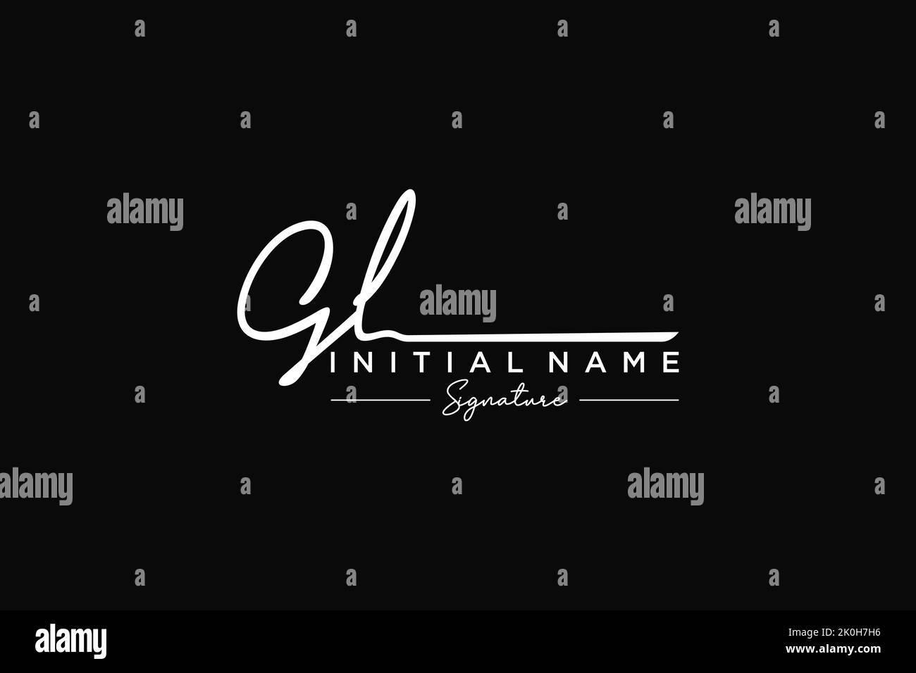 GL signature logo template vector. Hand drawn Calligraphy lettering ...