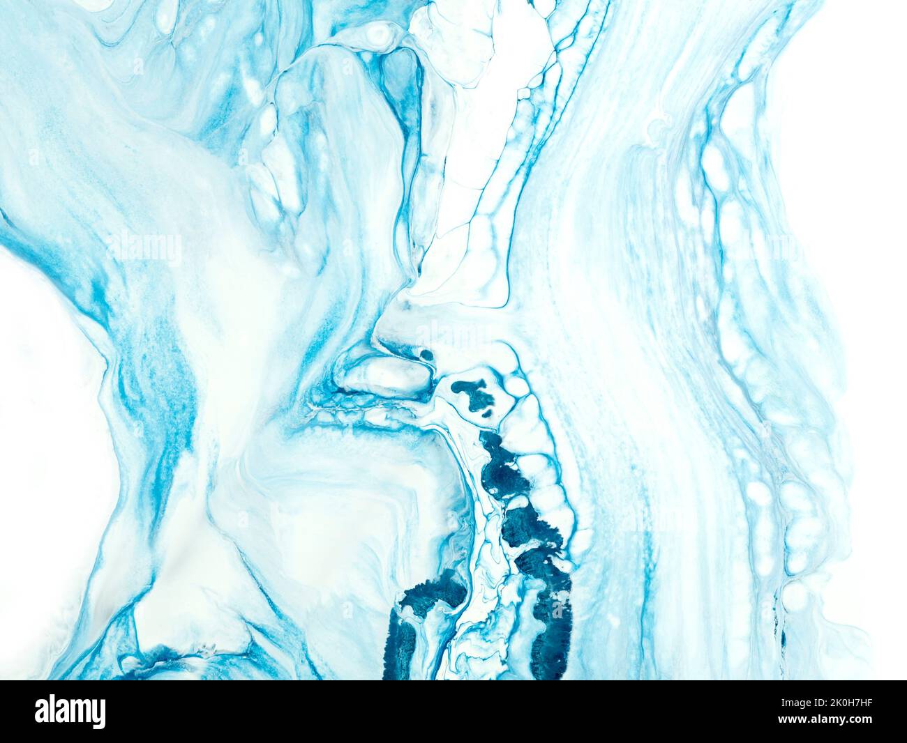 Blue wave, creative abstract hand painted background, brush texture ...