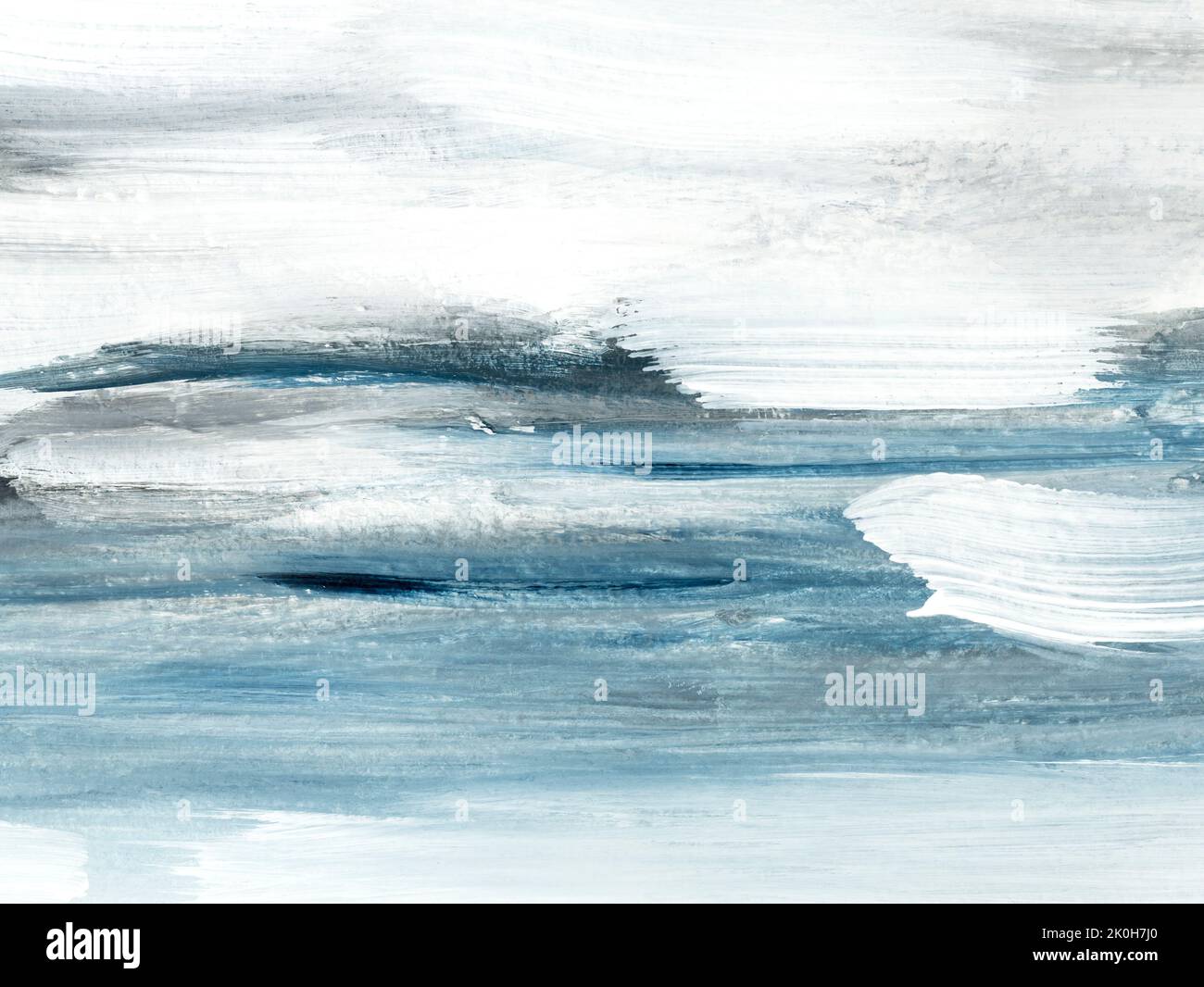 Sea landscape. Original abstract painting. Hand drawn, impressionism ...