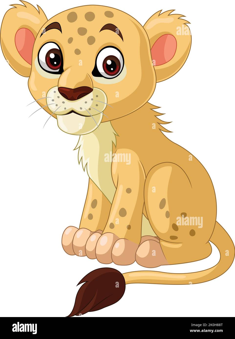 Cartoon baby lioness on white background Stock Vector Image & Art - Alamy