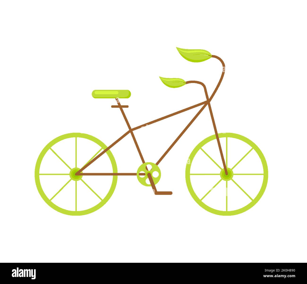 Bicycle eco-friendly clean transport health sport green flat. Logo icon ...