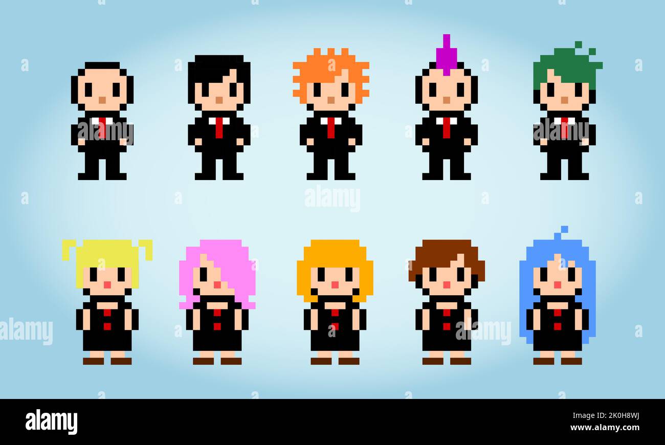 Avatar game collection pixels. Vector illustration of 8 bit game assets Stock Vector Image & Art ...