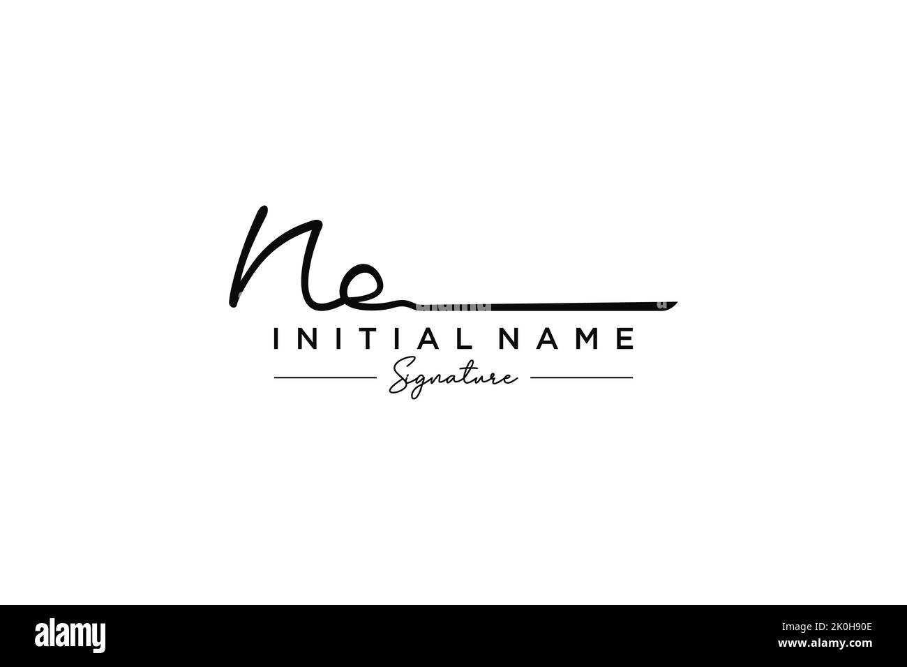 NE signature logo template vector. Hand drawn Calligraphy lettering ...