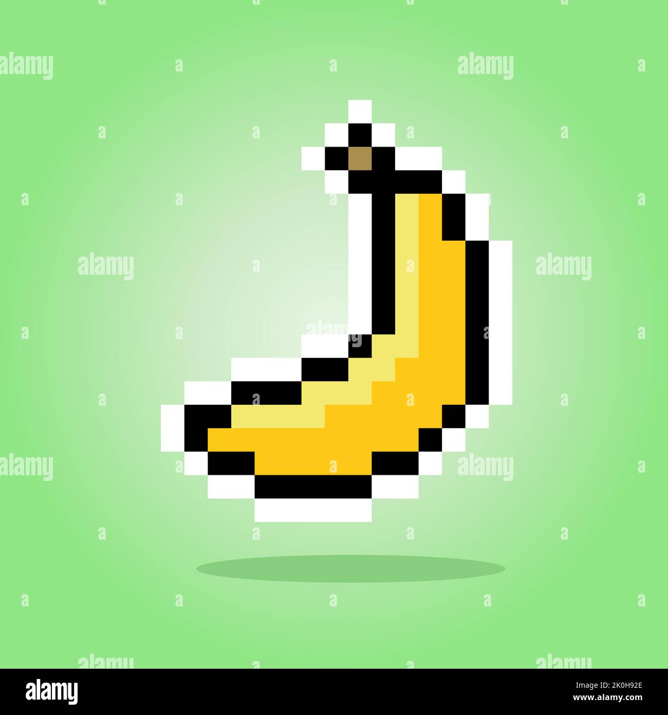 Banana pixels. Vector illustration of 8 bit game assets Stock Vector ...